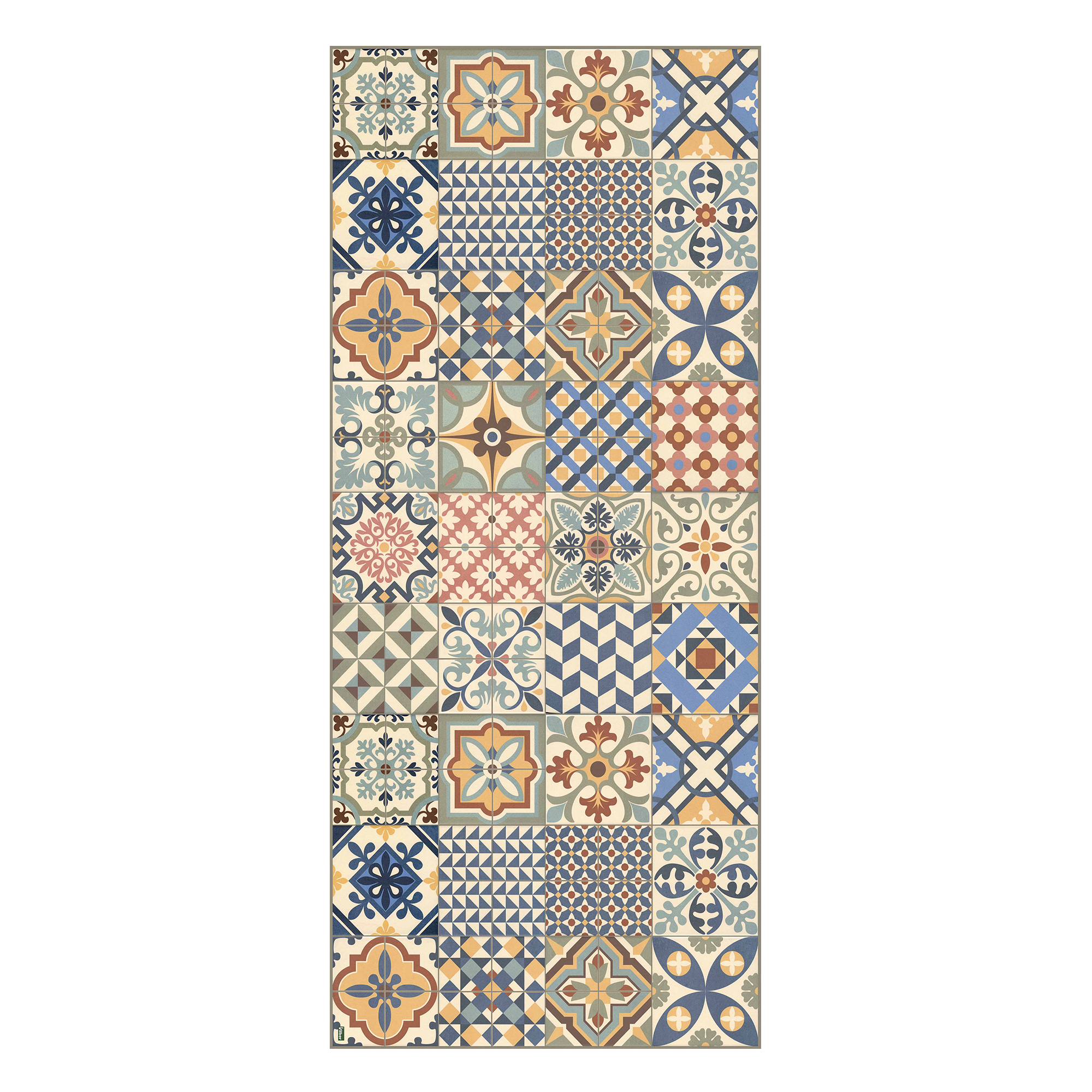 Decorative Vinyl Rug for domestic use. 78x180cm. Villa Blue Mix | Kirk ...