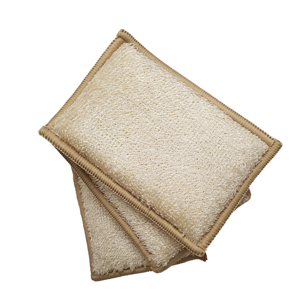 Bamboo Sponge 3-pack 9x13cm Brown | Kirk Marketing