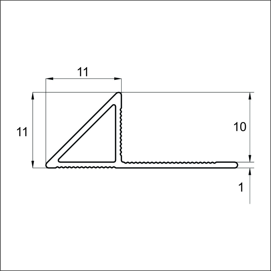 10mm Triangle Edge Charcoal Black | Kirk Marketing