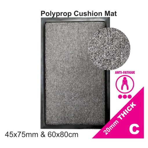 Polyprop Cushion Mat 60x80cm Grey | Kirk Marketing