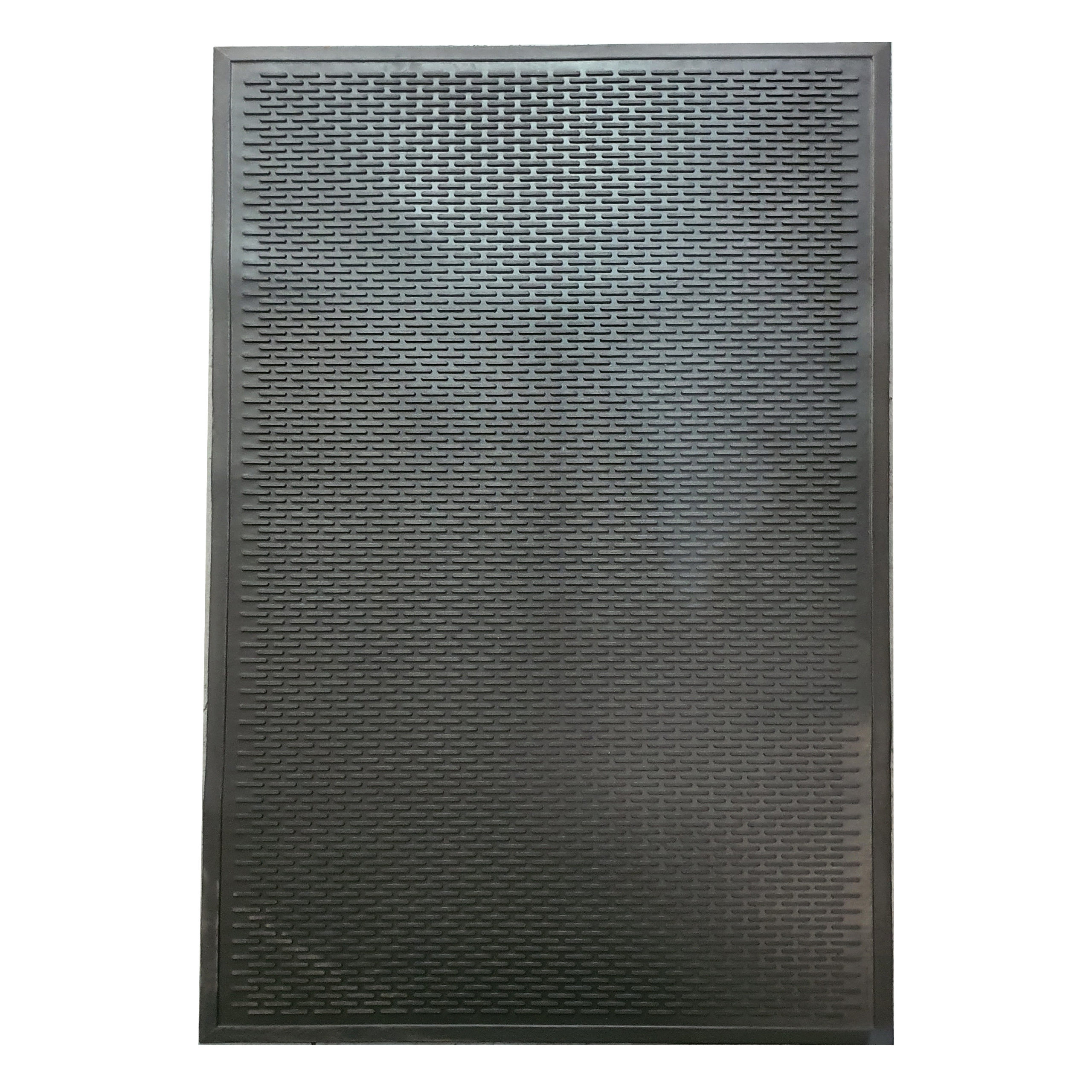 Rubber Staggered Scraper Mat 90x150cm Black | Kirk Marketing