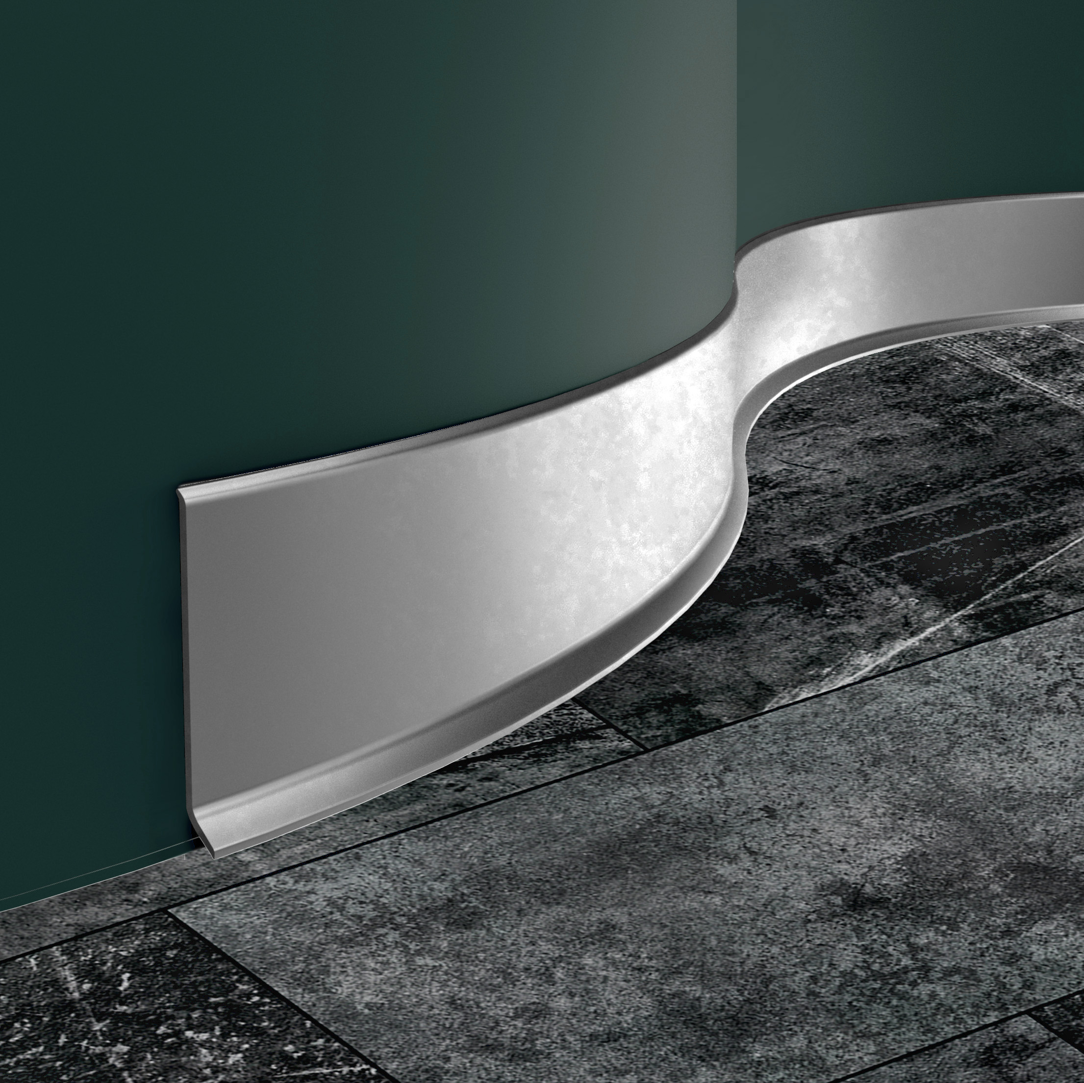 Dura-Bend Skirting 100x12mm Matt Silver | Kirk Marketing